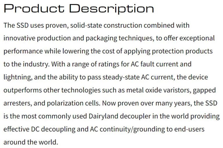 SSD – CORROSION CONTROL